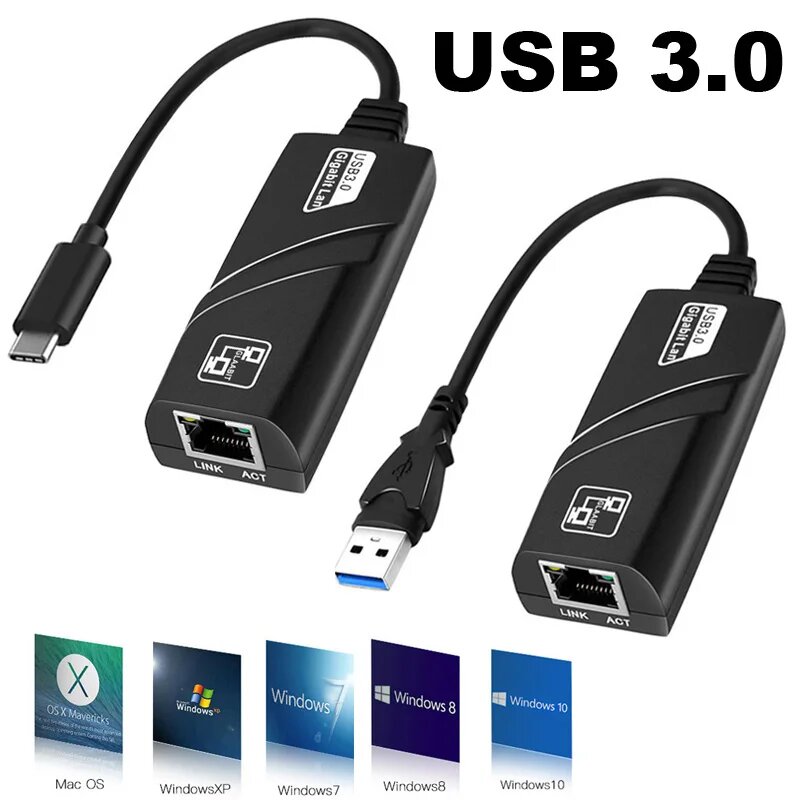 Ethernet адаптер USB 3.0 Type-C 1000M — фото 1
