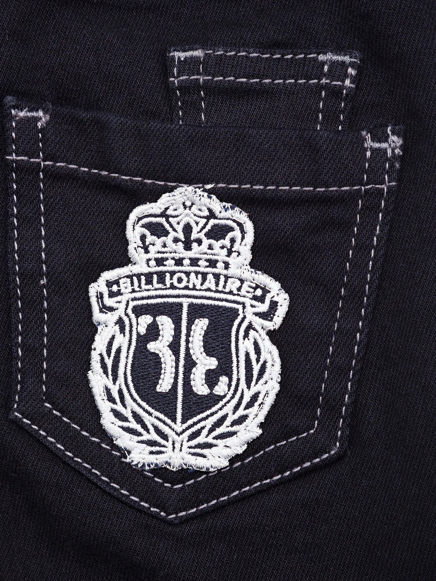 Шорты Billionaire Crest denim shorts, размер 6 лет, черный — фото 1