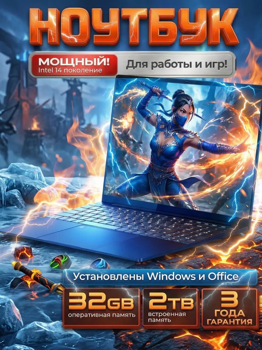 Ноутбук HiGH TECH R589 Intel H-Series RAM 32GB / SSD 2048GB