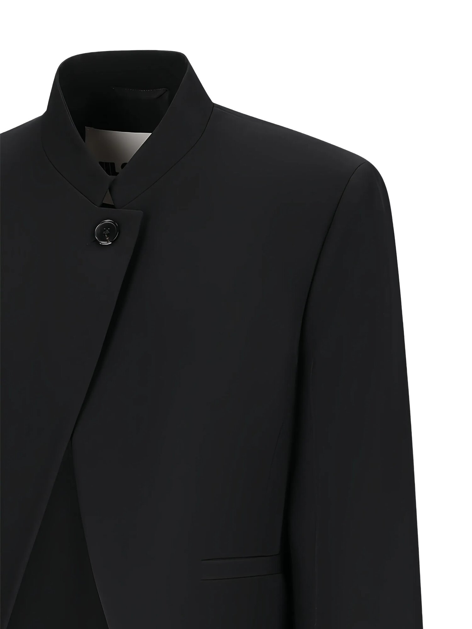 Куртка Jil Sander Mandarin-collar wool jacket, размер 34, black/black — фото 1