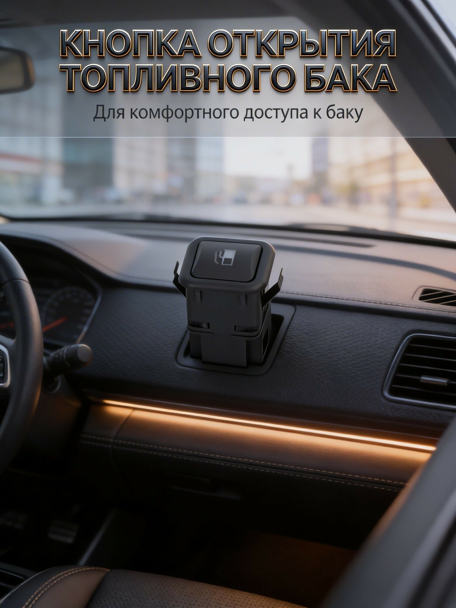 Кнопка открытия лючка топливного бака для Seat и Golf, выключатель дверцы бака пластик черный 12655399 12637663