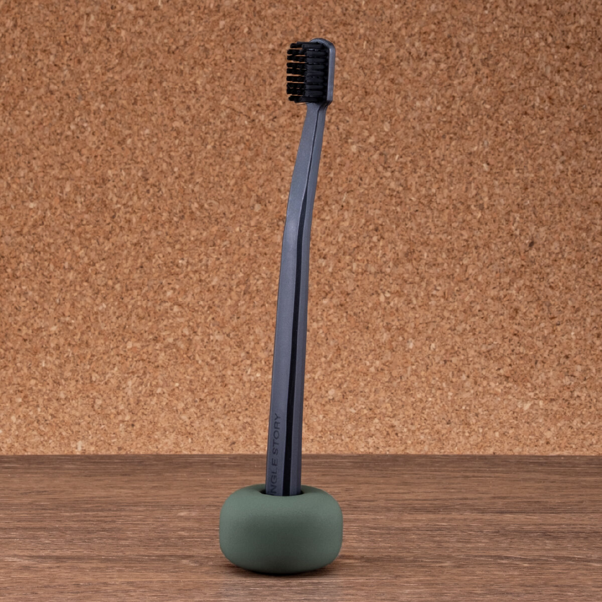 Держатель для зубной щетки керамический, с покрытием soft touch Terapy зеленый