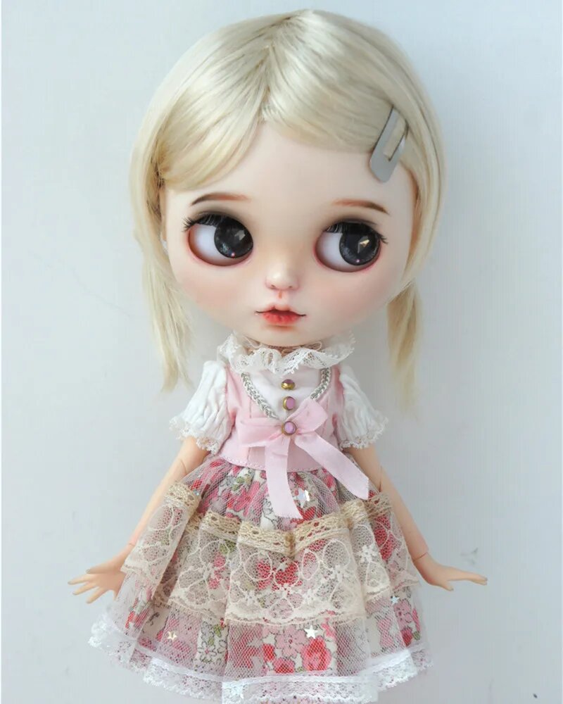 Синтетические волосы из мохера для кукол, 5-6, 9-10, 10-11 Розовый, Blond SM202, 9-10inch 23-25cm