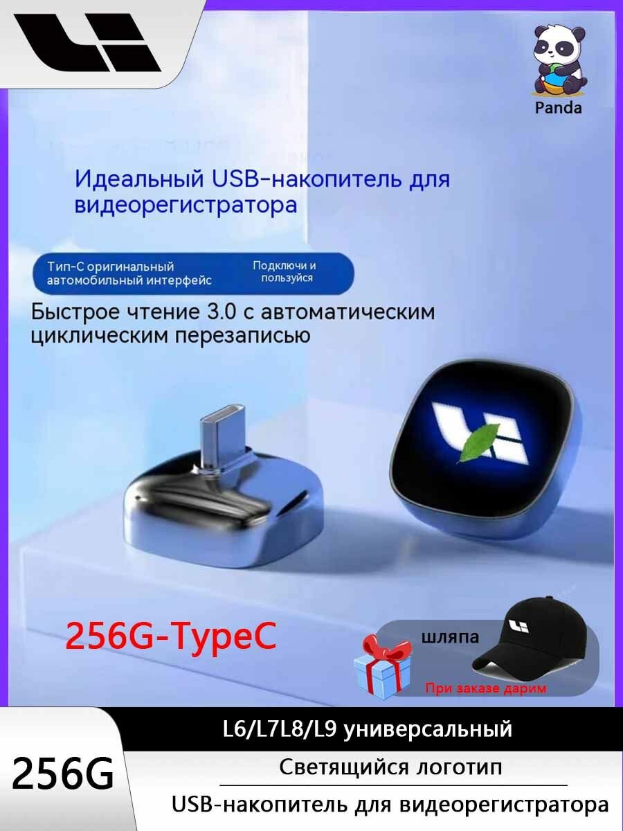USB-флешка для видеорегистратора Li Xiang L7 L8 L9 с подсветкой логотипа, USB 3.0, совместима с Li Auto, стильный