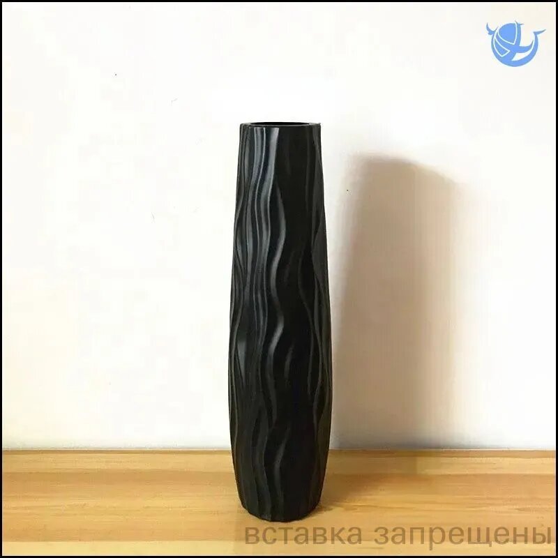 Ваза напольная 58 см белого цвета для гостиной и прихожей керамическая — фото 1