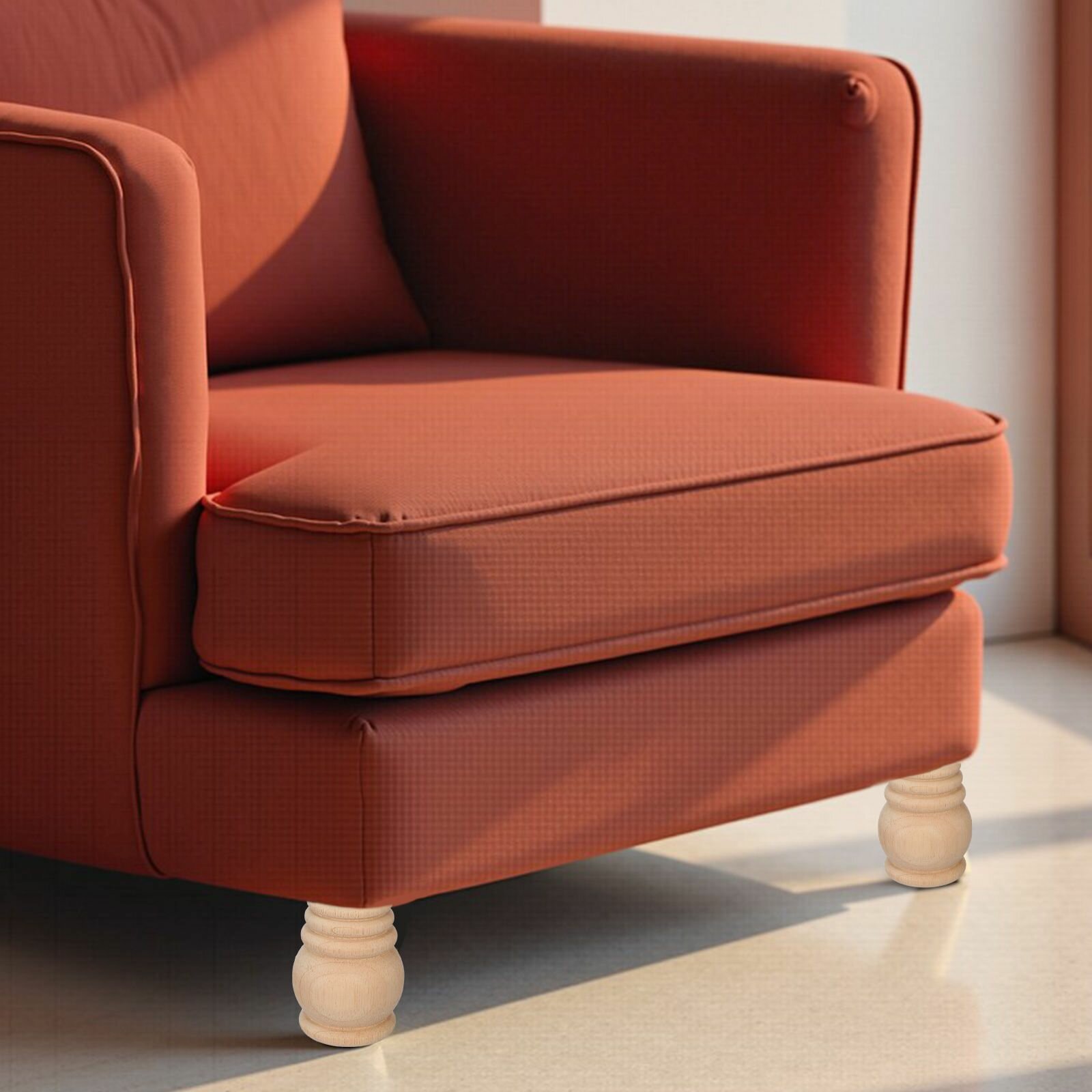 Ножки для мебели деревянные круглые 10 см цвет хаки — сменные ножки для дивана, стола, прикроватной тумбочки легко