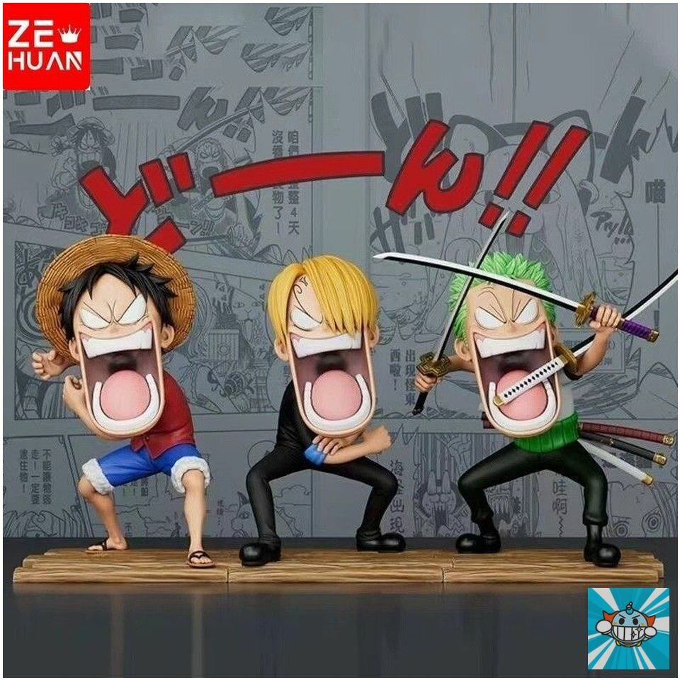 Аниме фигурка Ван Пис Луффи Зоро Санджи Веселое трио One Piece коллекционная модель 11 см ПВХ для фанатов