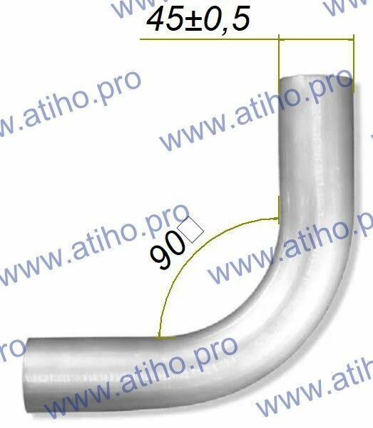 Труба соединительная d45, угол 90, L-350 мм