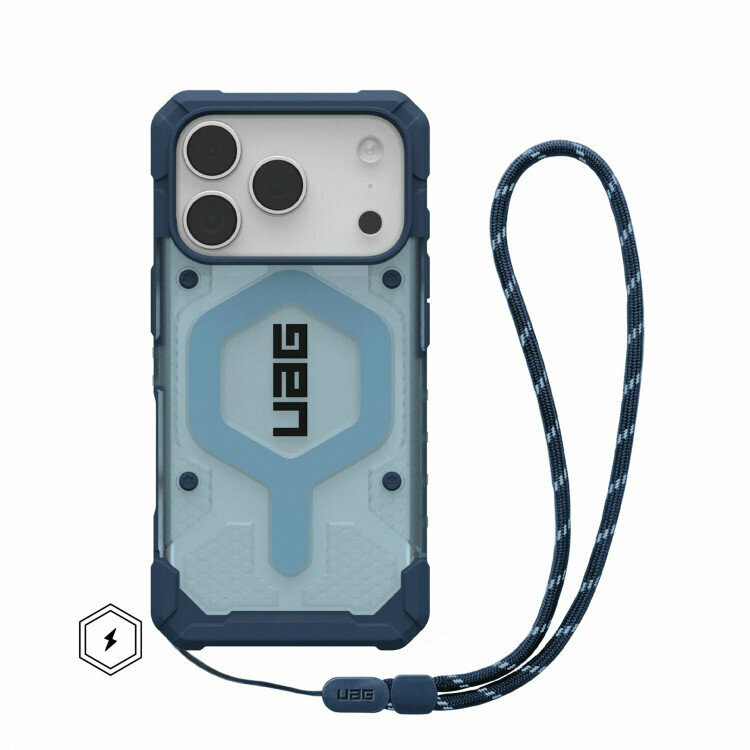 Чехол + шнурок с поддержкой Магсейф Uag Pathfinder Clear для iPhone 17 Pro 6.3", Active Blues Lanyard