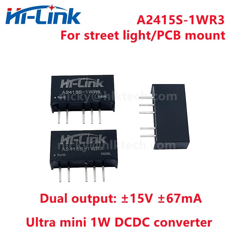 Bibikoo DC-DC преобразователь 24В в ±15 ±67мА A2415S-1WR3