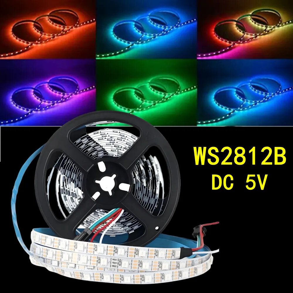 Светодиодная лента RGB 5050, 1 м, 30 LED/м, White PCB, IP30