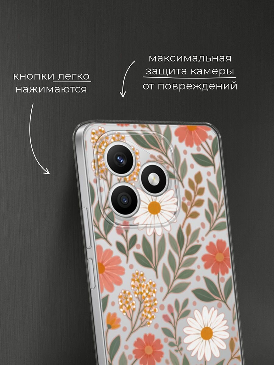 Чехол на Honor X8d / Хонор X8d с принтом Винтажные цвета, прозрачный — фото 1