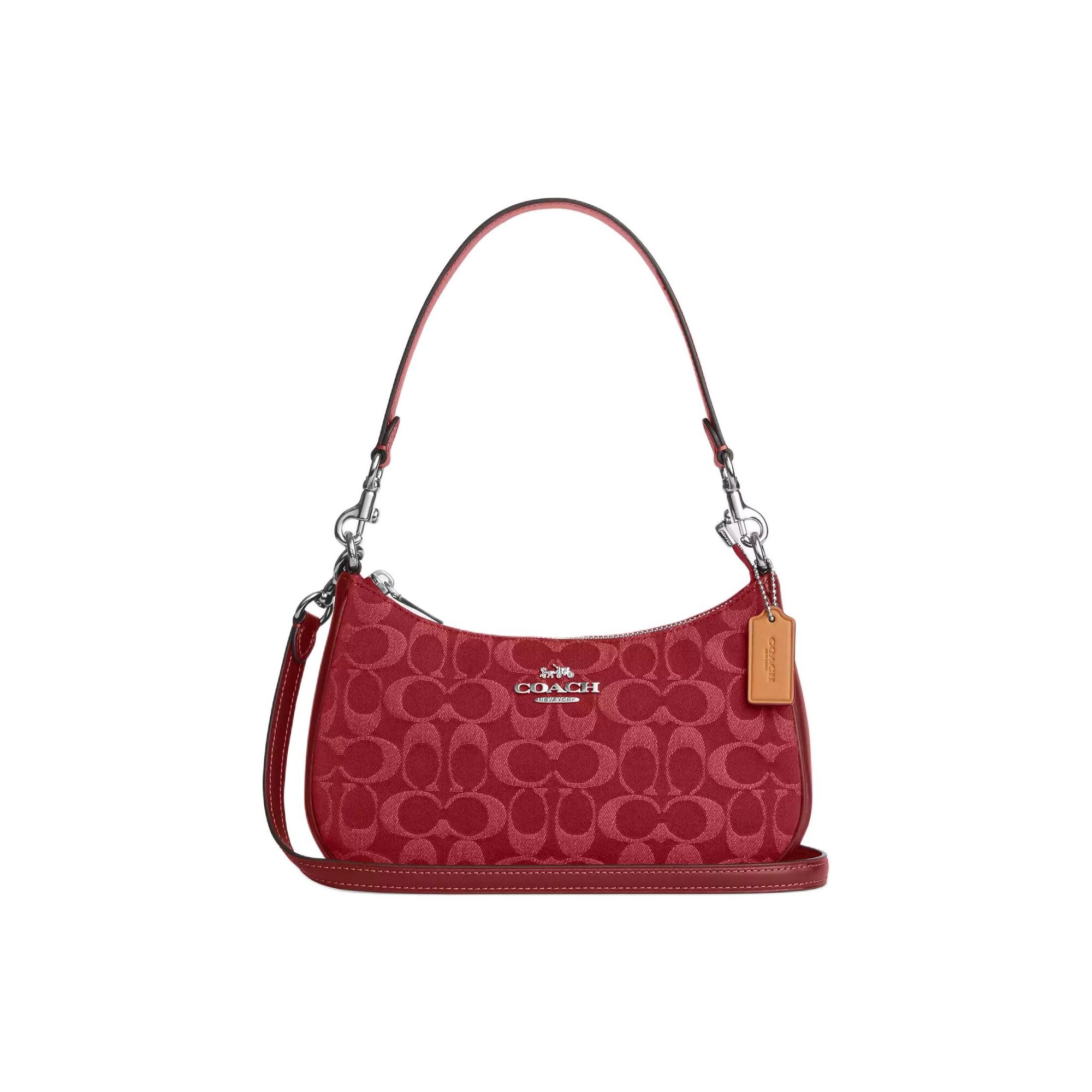 Сумка Coach, фактура тиснение, красный — фото 1