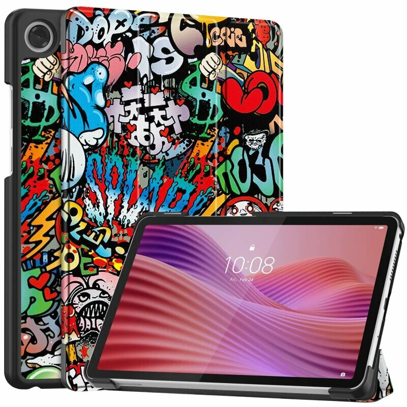 Чехол для планшета Lenovo Tab K9 2025 8.7 дюйма - граффити дизайн легкий защитный чехол с подставкой, ударопрочный для
