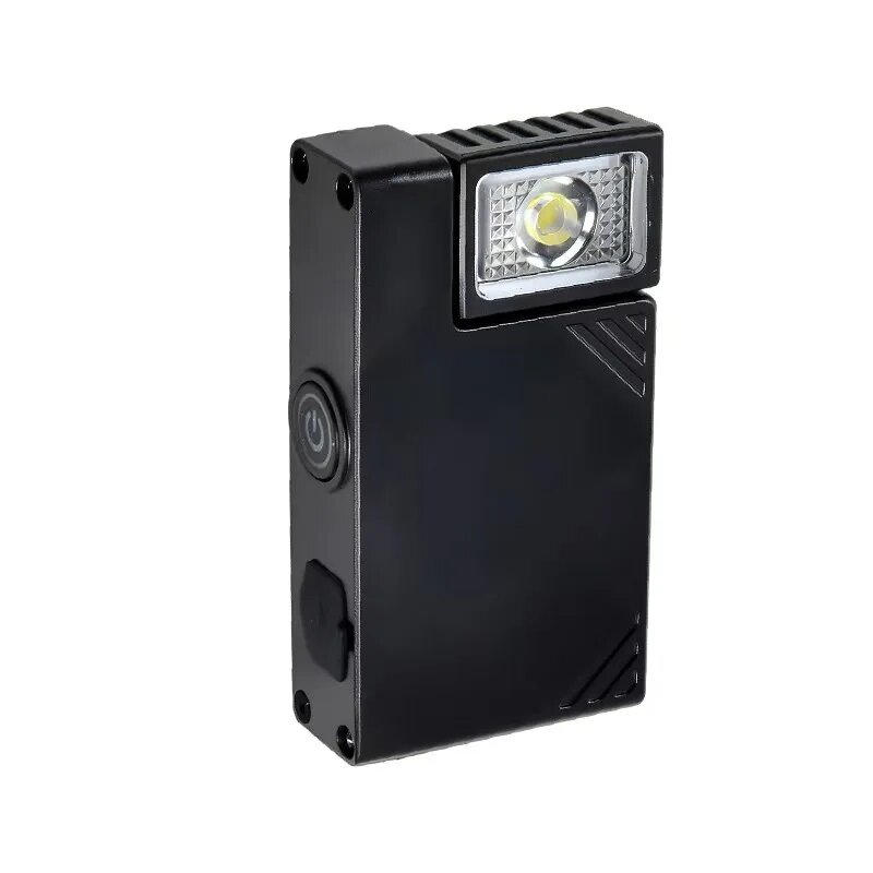 Фонарик EDC 400 люменов, заряжаемый, мини, двойной свет RGB белый, Type C, портативный карманный фонарик для откры-air кэмпинга, походов — черный