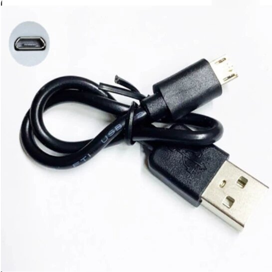 0,25-метровый USB-кабель для Android с малым круглым разъемом, черный цвет для светодиодного аварийного освещения