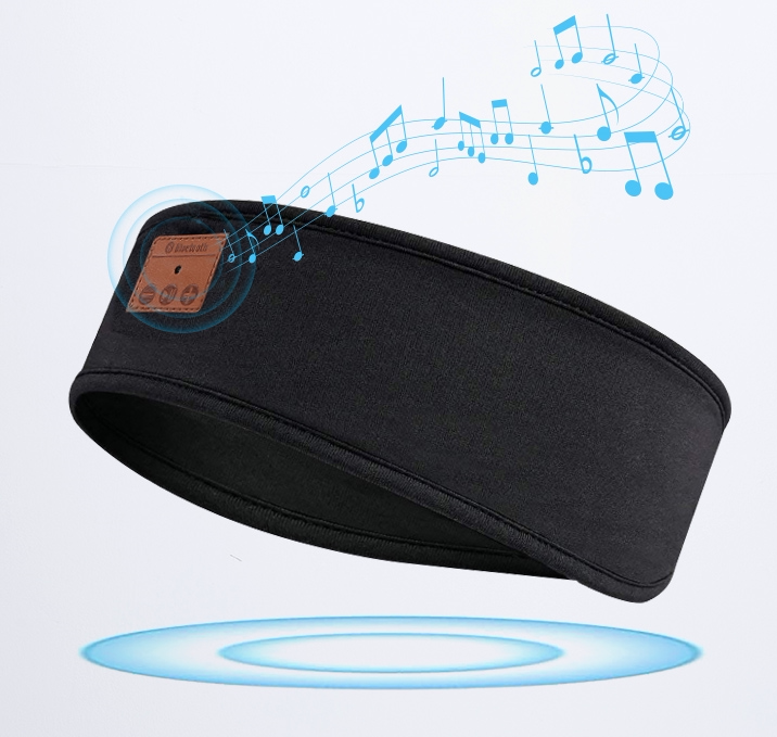 Спортивный головной убор AN черного цвета с тканью из амина и беспроводными Bluetooth наушниками для фитнеса и бега