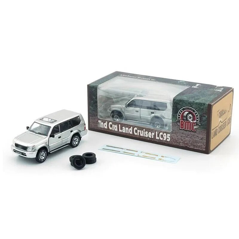 Машинка BM Creations 1/64 Toyota Land Cruiser Prado LC95 Silver RHD Diecast