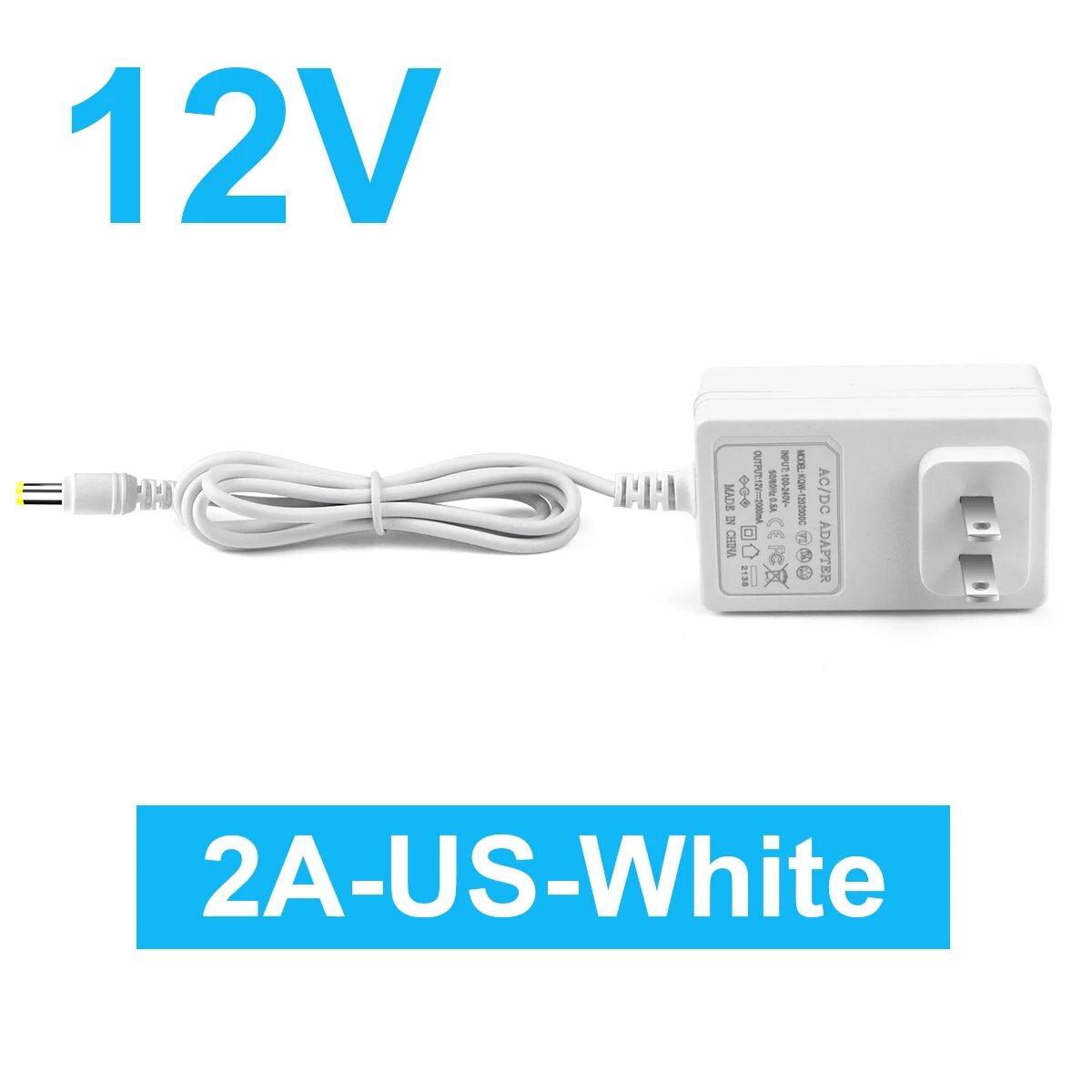 Адаптер питания 12V 2A US, белый