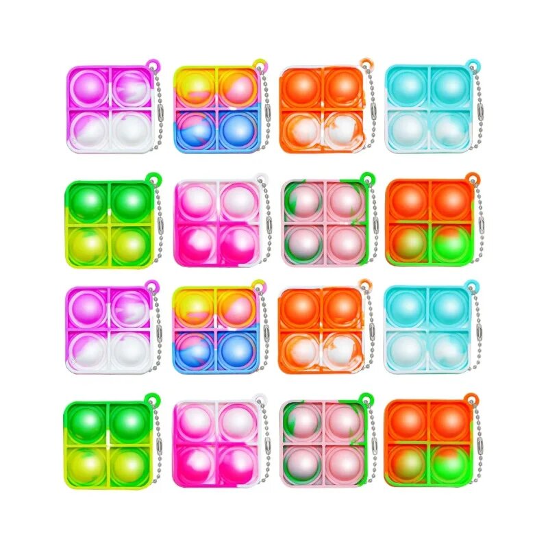 Антистресс брелок Pop It, 40шт, цвет Random Color -F