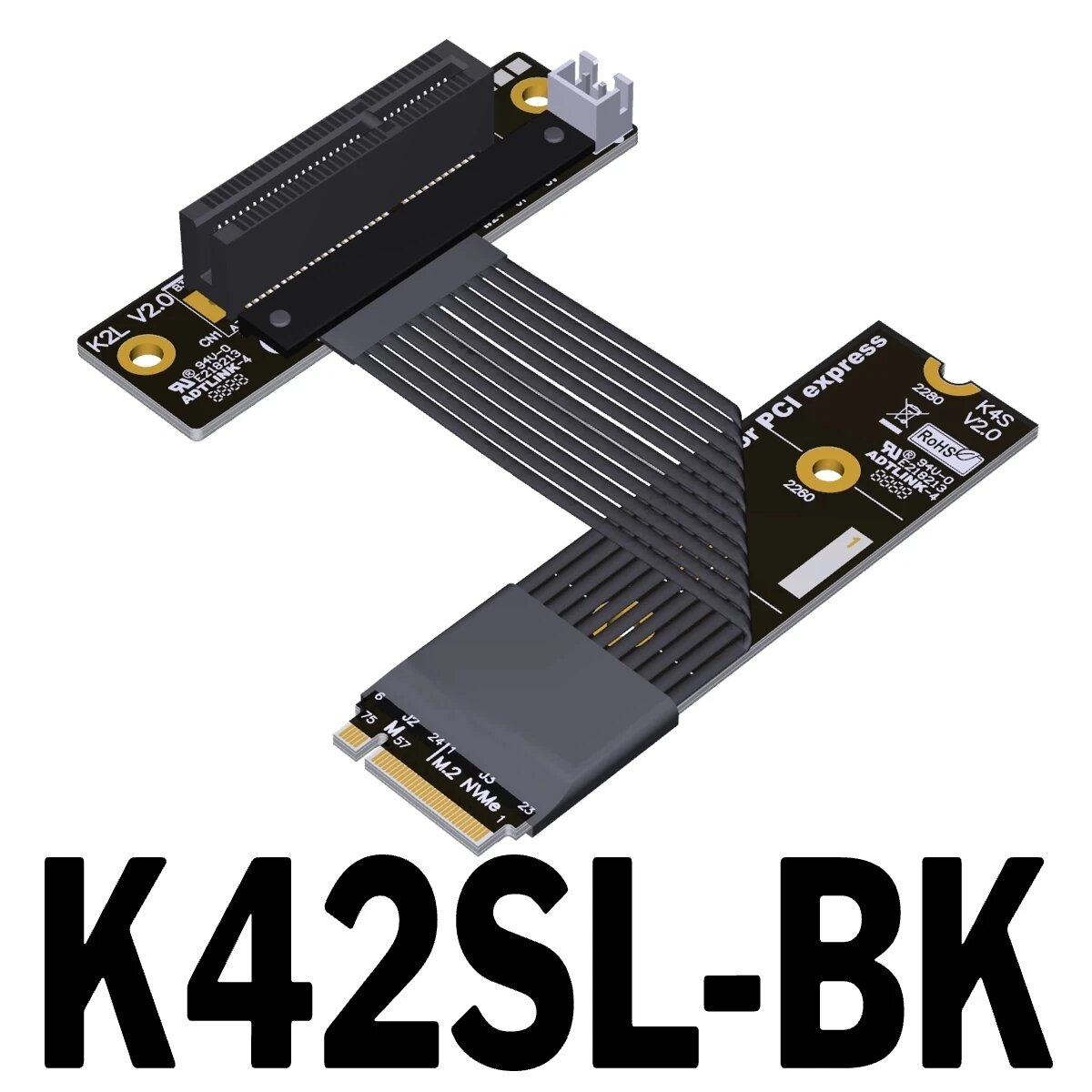 Райзер ADT-Link K42SL-BK PCI-E 5.0, кабель 0.3m