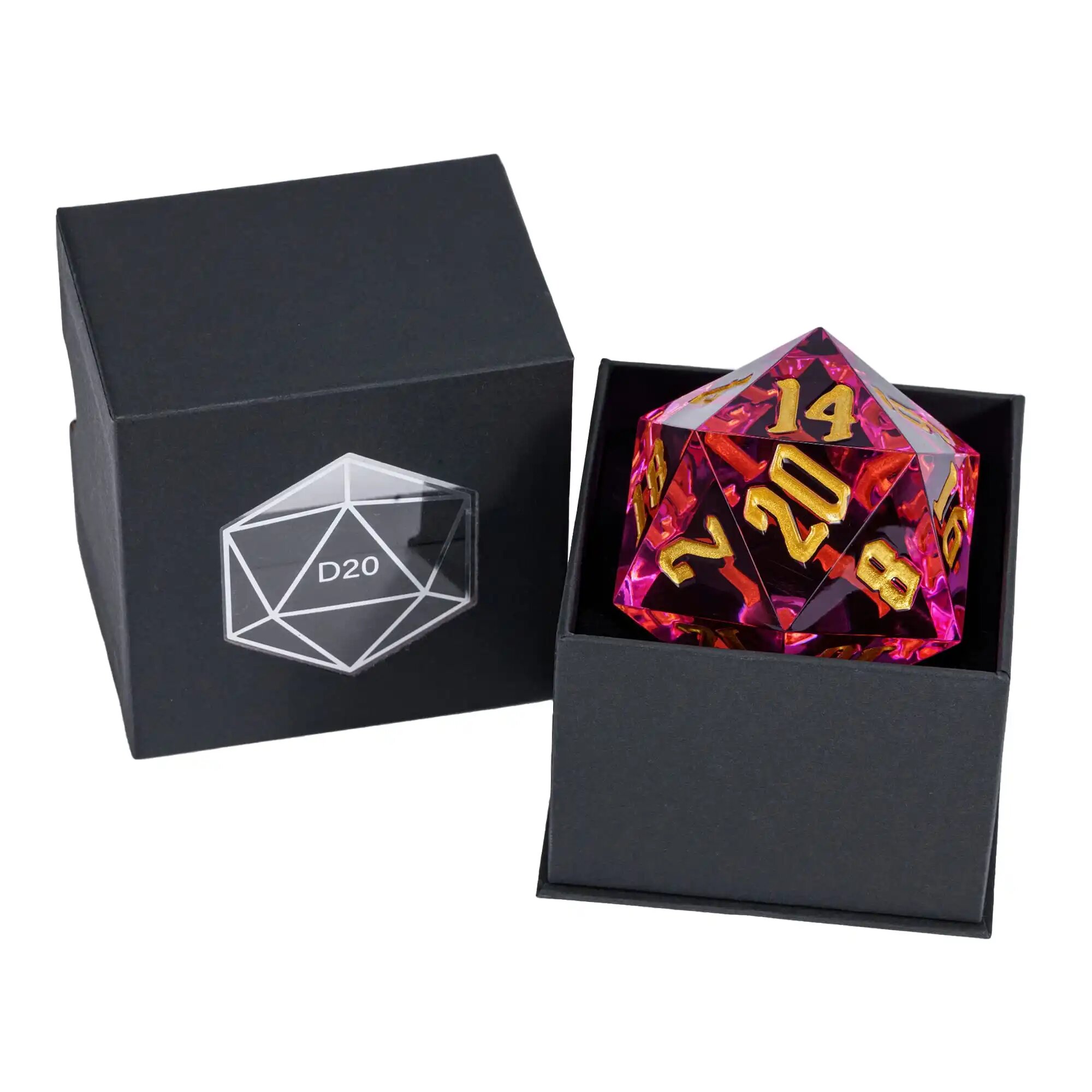 D20 кубик 55 мм, красный кристалл