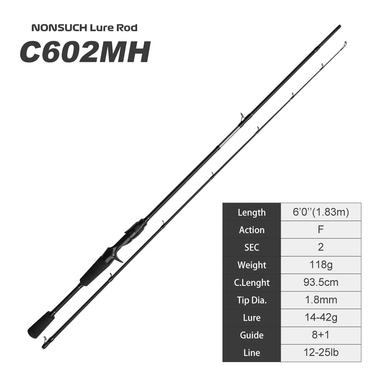 Удилище для ловли на приманки NOEBY NONSUCH All Lure Fishing Rod ML M MH 1.83м 1.98м 2.13м Spinning Casting Rod с направляющими Fuji, универсальное для ловли щуки и форели-C602MH