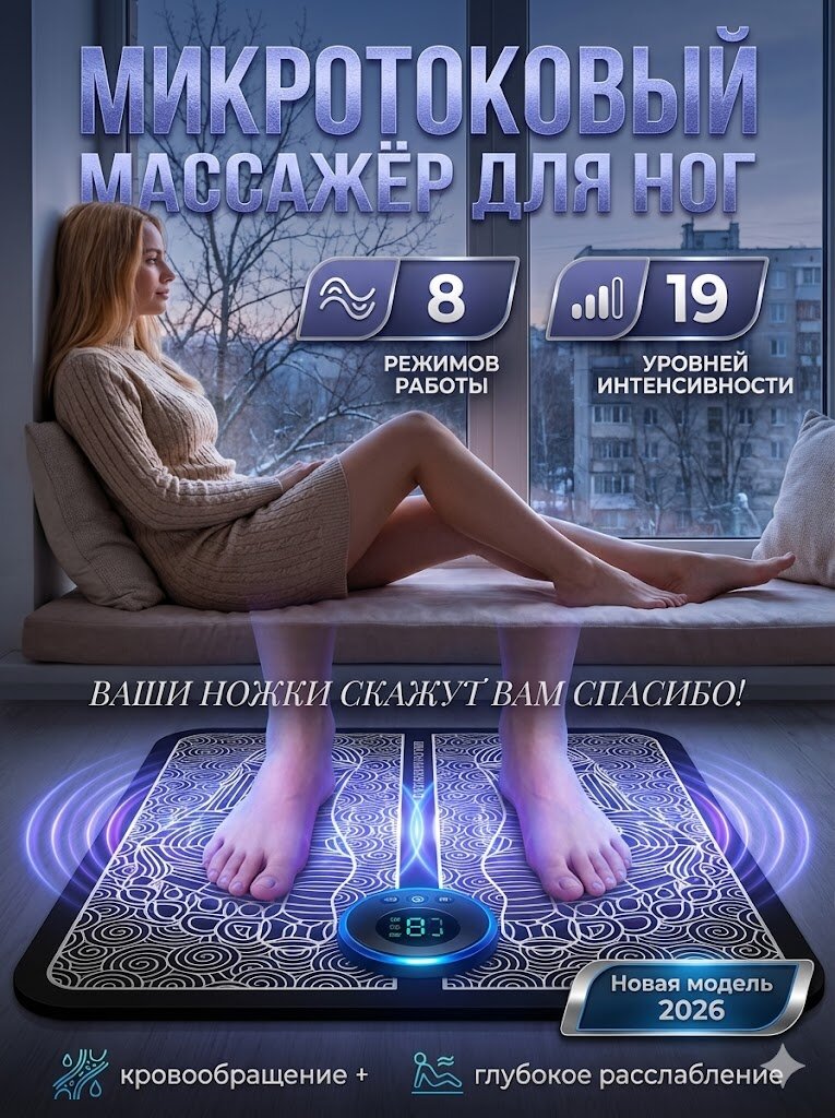 Тренажёр-миостимулятор EMS Foot Massager для стоп, массажер для ног