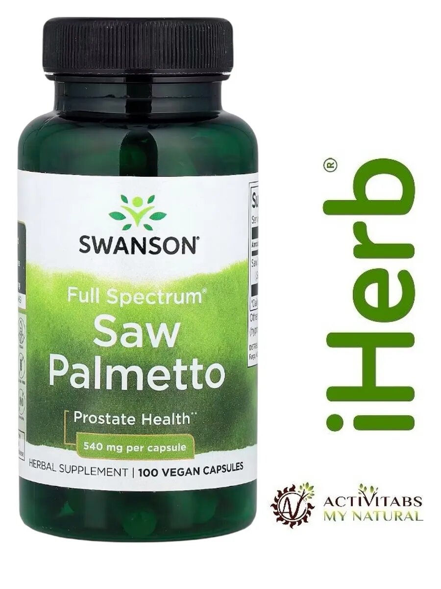 Swanson, Full Spectrum Saw Palmetto, 540 мг, 100 капсул