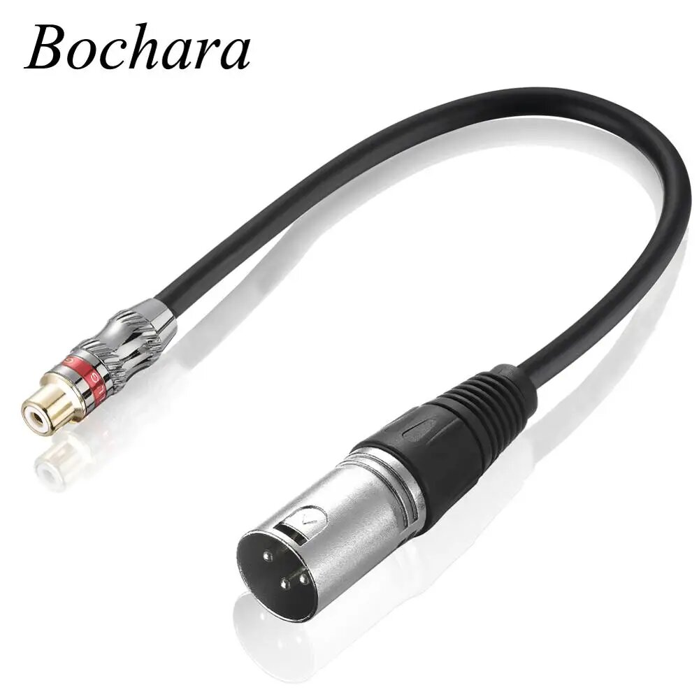Bochara RCA Female to XLR Male Конвертер кабель 30 см черный