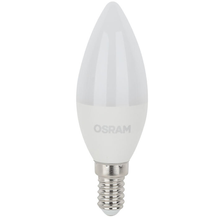 Лампа OSRAM LED Star E14 свеча B C37 7Вт, светодиодная LED, 600 лм, эквивалент 60Вт, тёплый свет 2700К