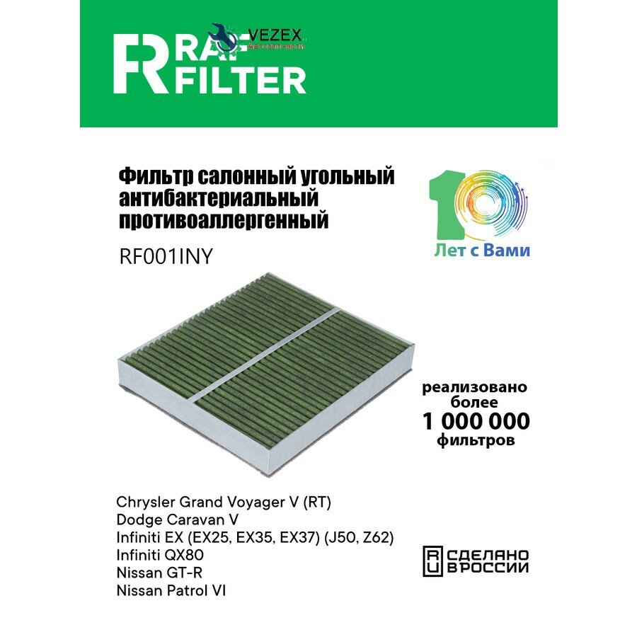 RAF-FILTER RF001INY Фильтр салона