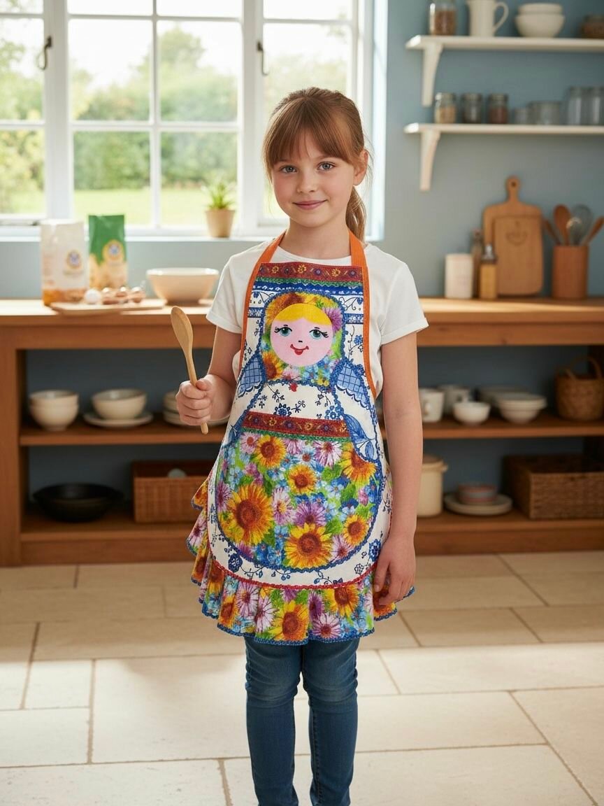 Фартук детский 4-8 лет текстиль сделано в России