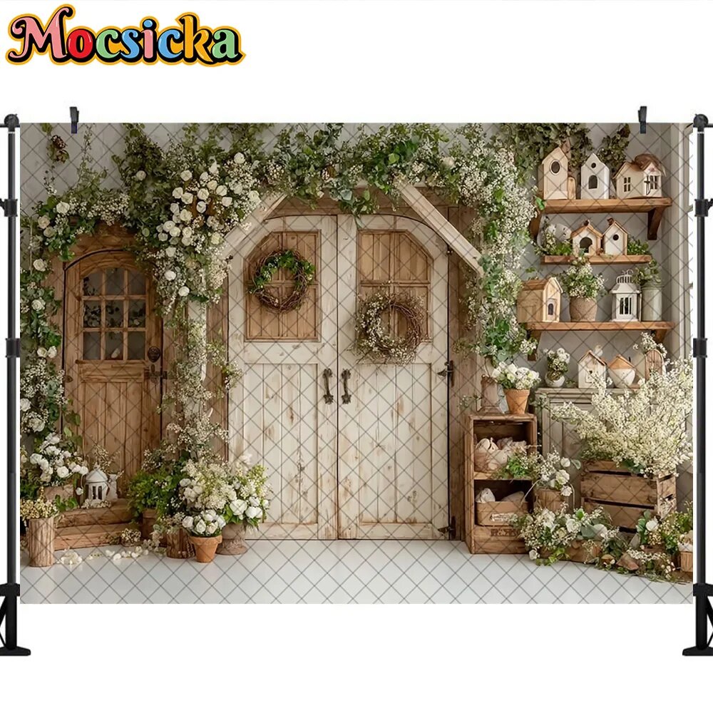 Фотофон MOCSICKA весенний белый цветы