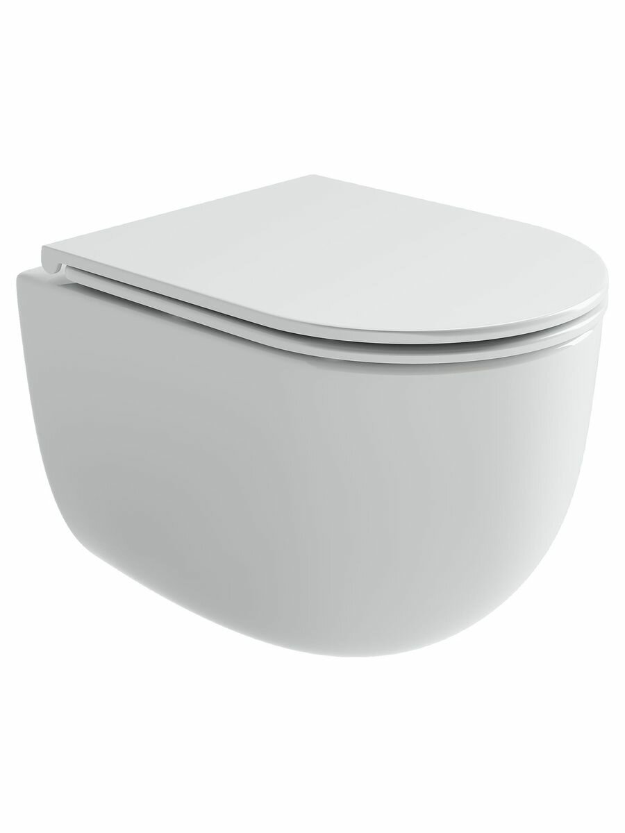 Унитаз подвесной Ceramicanova Вога (Voga) смыв торнадо 3.0, сиденье микролифт, белый, CN4012T