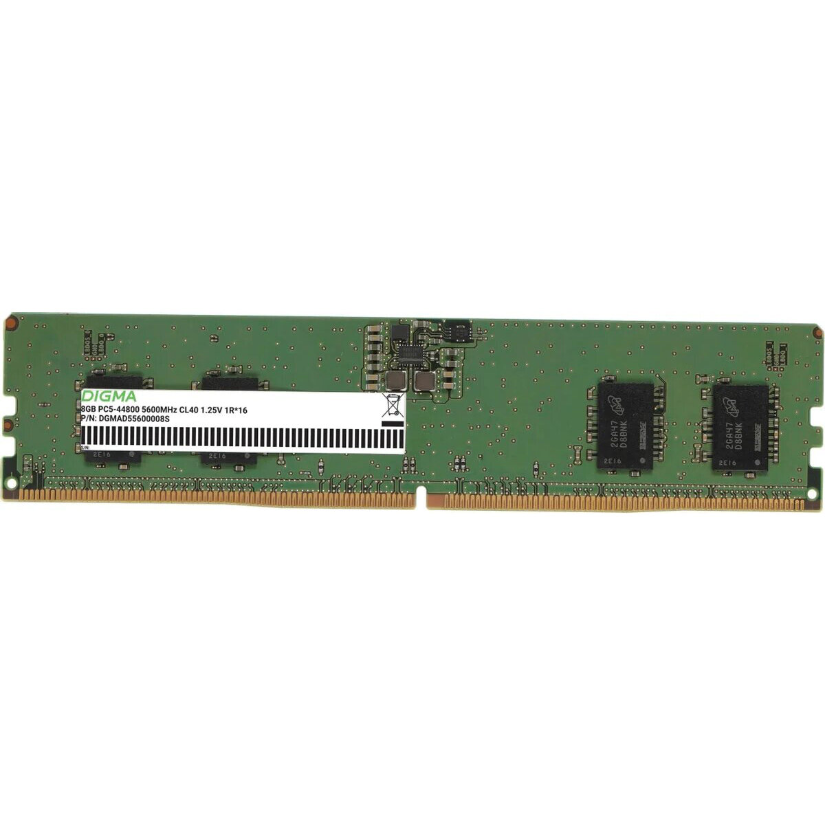 Оперативная память Digma DGMAD55600008S зеленый, 8GB DDR5 DIMM 5600MHz