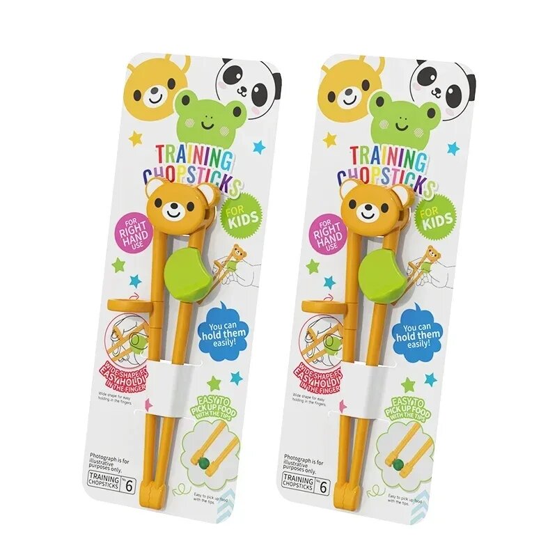 Детские обучающие палочки для еды Panda, Bear-2pcs, Материал-ABS+ Silicone