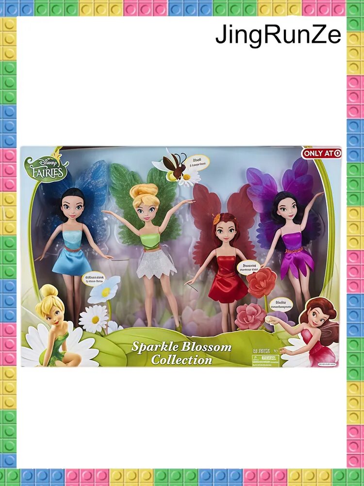 Серия 9-дюймовых кукол Disney Fairies Shining Flowers, набор из 4 предметов, 2013 Jingle Silver Mist, Vidya Rosetta, NRFB