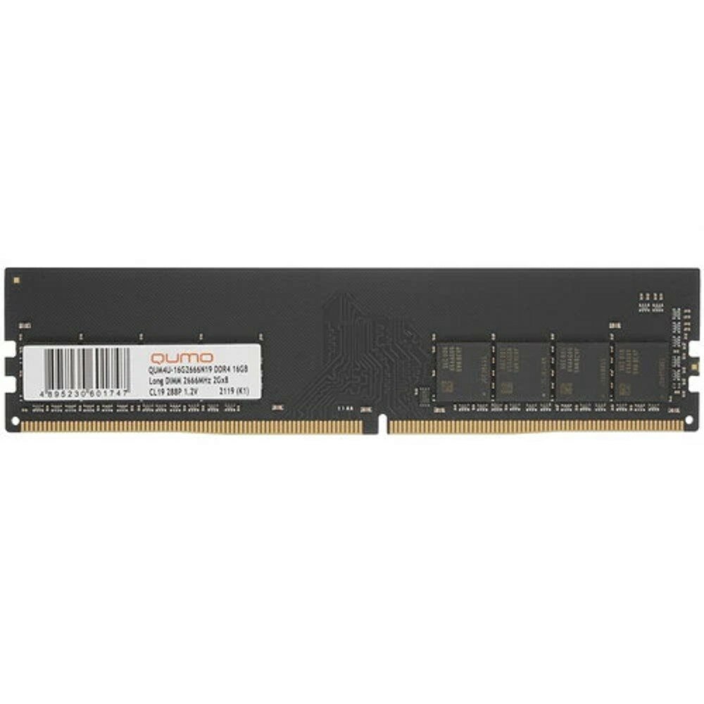Оперативная память Qumo DIMM 1x16Гб, 21300МБ/с 2666 МГц