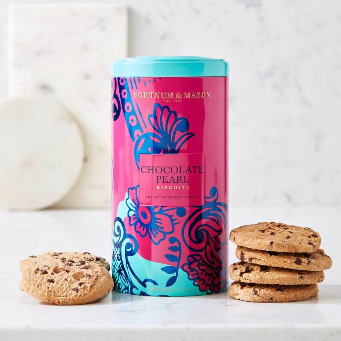 Fortnum&Mason Печенье с шоколадными кусочками Piccadilly Chocolate Pearl Biscuits, 200 г