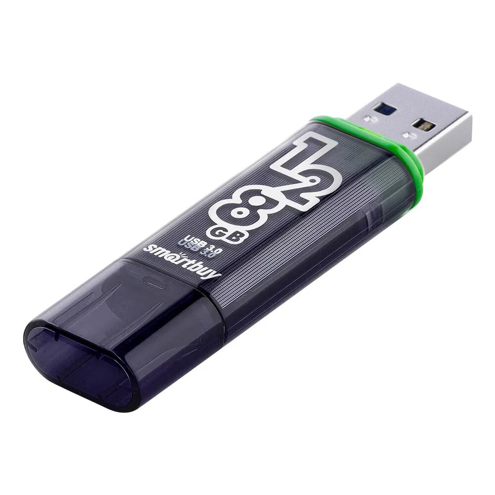 USB флеш накопитель 128 Gb SmartBuy Glossy Dark Grey USB 3.0 (SB128GBGS-DG), серый