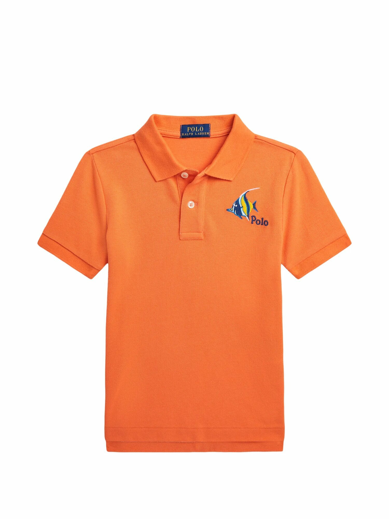 Рубашка Fish-embroidered piqué polo shirt