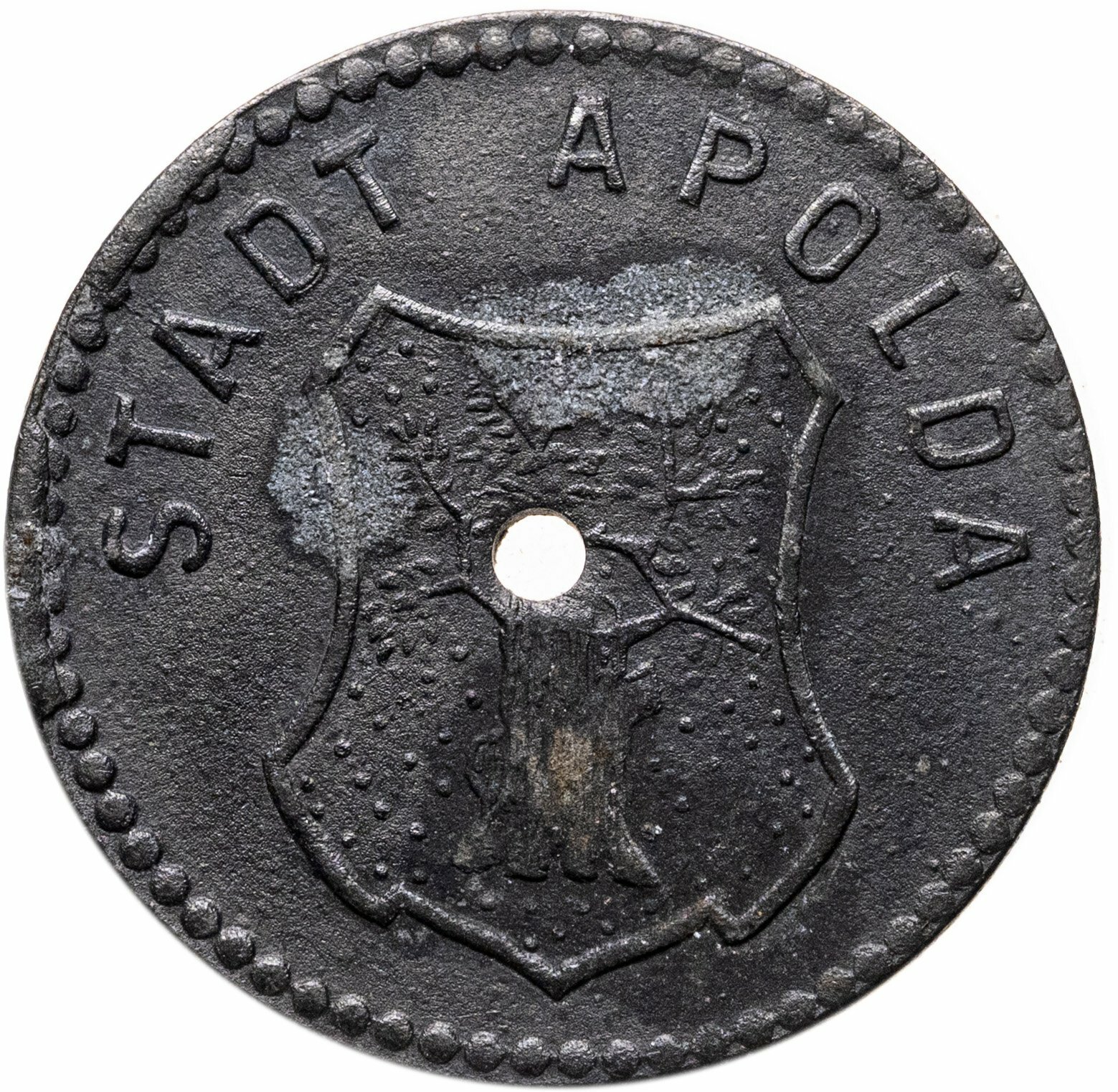 Германия, Апольда 5 пфеннигов 1918, Железо, в сохранности F