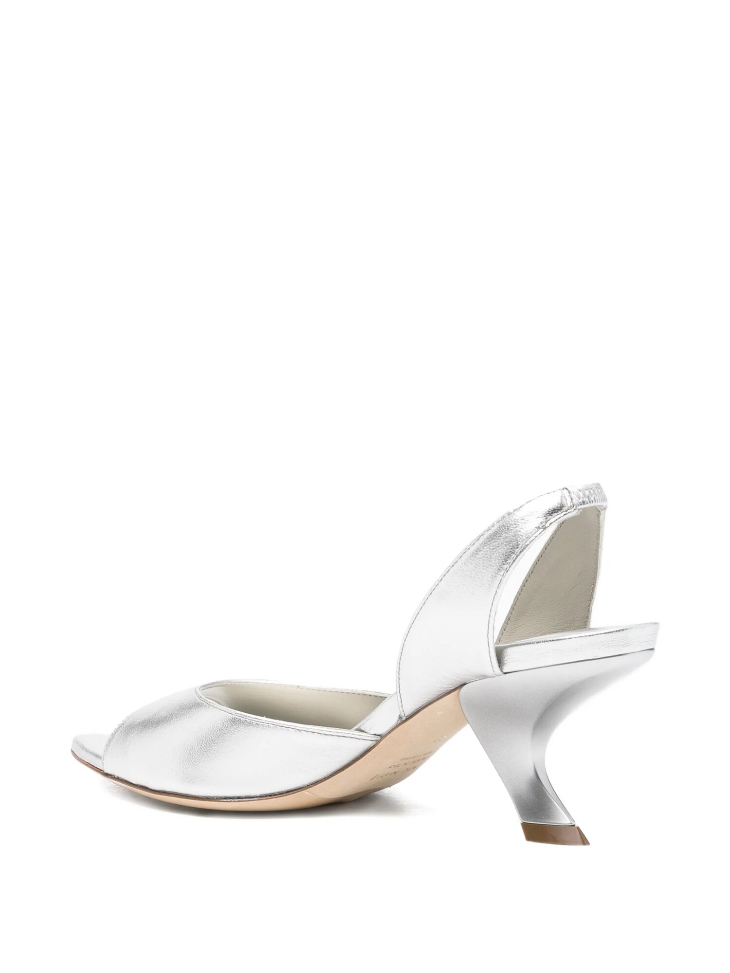 Босоножки Vic Matie Metallic-effect slingback sandals, размер 36, Silver — фото 1