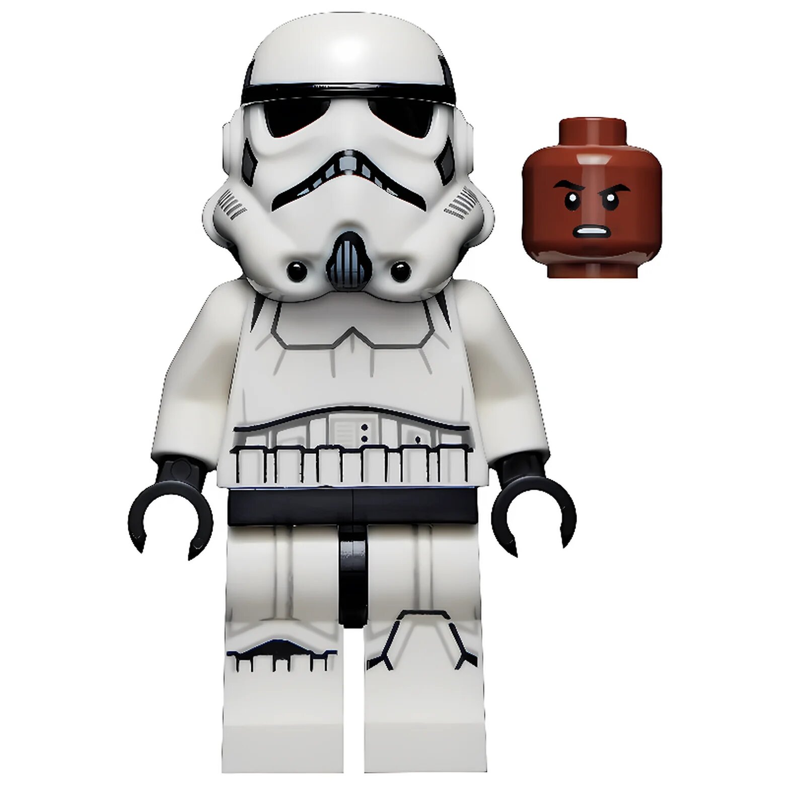 Минифигурка Lego Star Wars Imperial Stormtrooper - Male, Dual Molded Helmet with Light Bluish Gray Panels on Back, Reddish Brown Head, Grimace sw1167 U