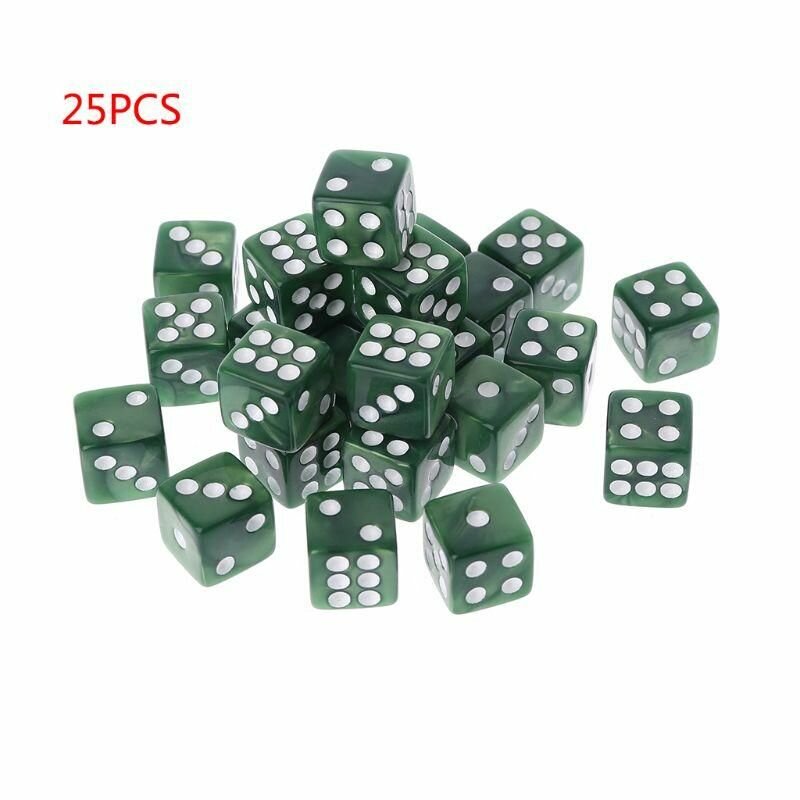 Набор из 25 игральных кубиков, Зеленый