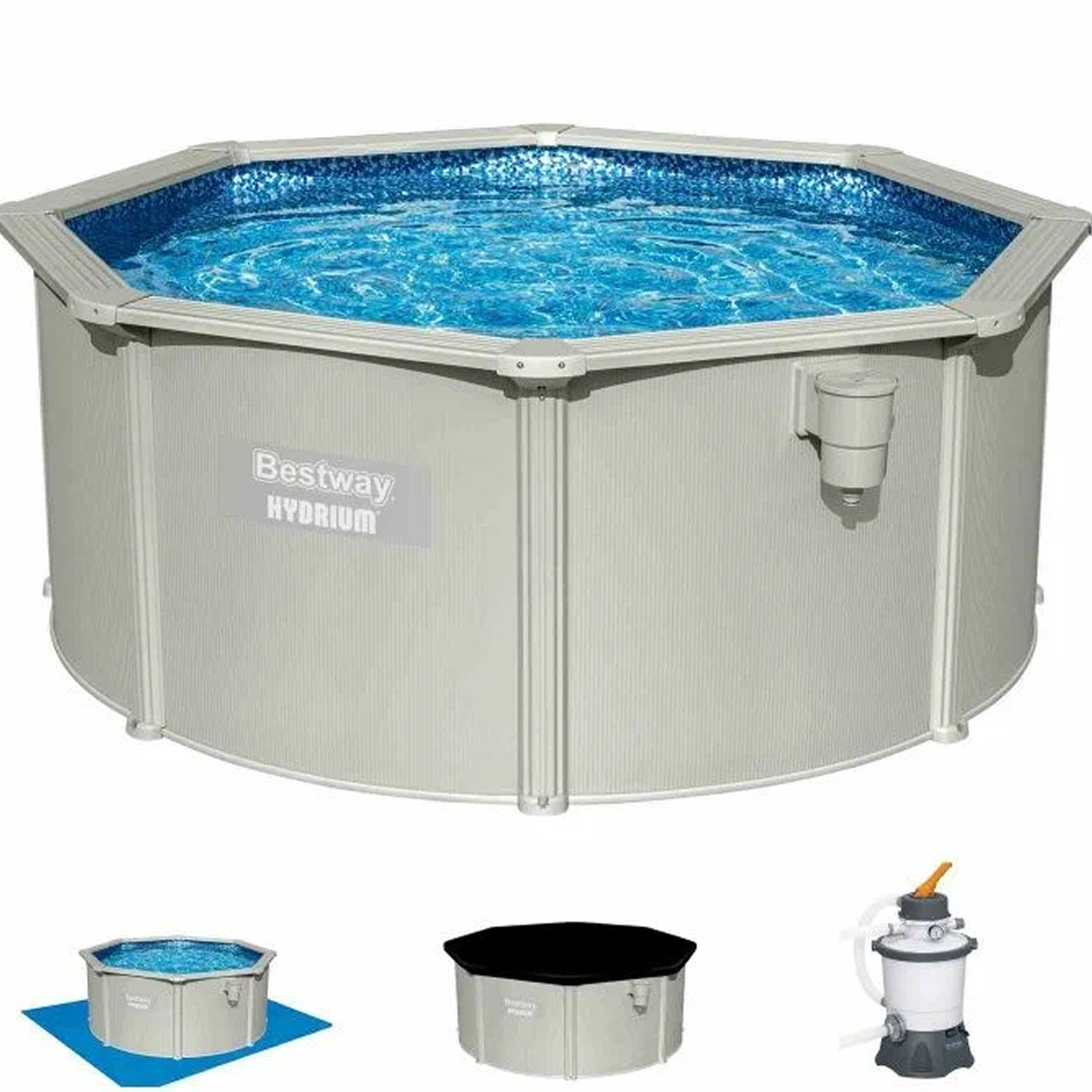 Стальной бассейн Bestway Hydrium 300х120см, 7630л, каркасный