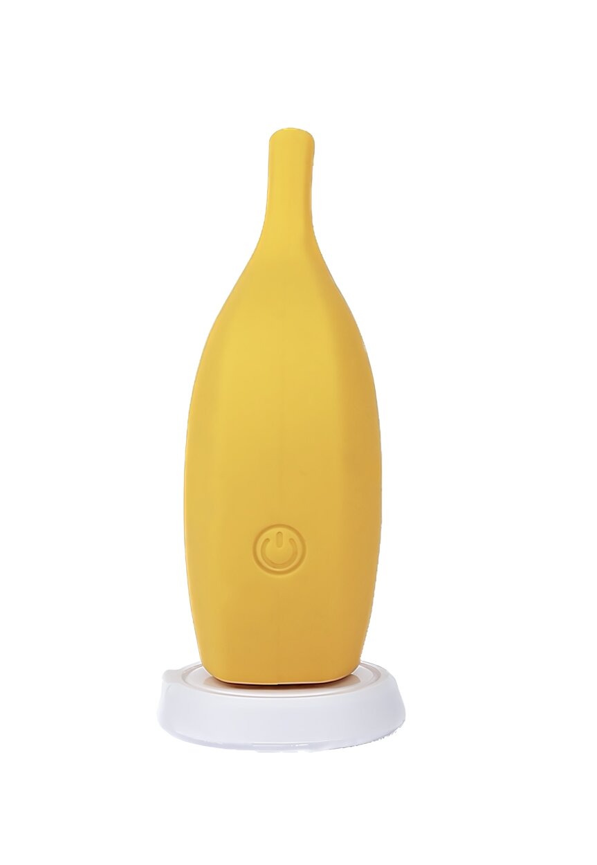 Вибратор мини "Ba-banana", силикон, перезаряжаемый, желтый, водонепроницаемый