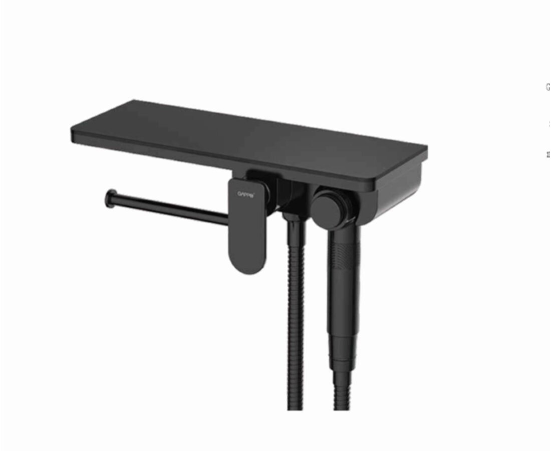 Гигиенический душ с полочкой и бумагодержателем Gappo G7295-16, черный