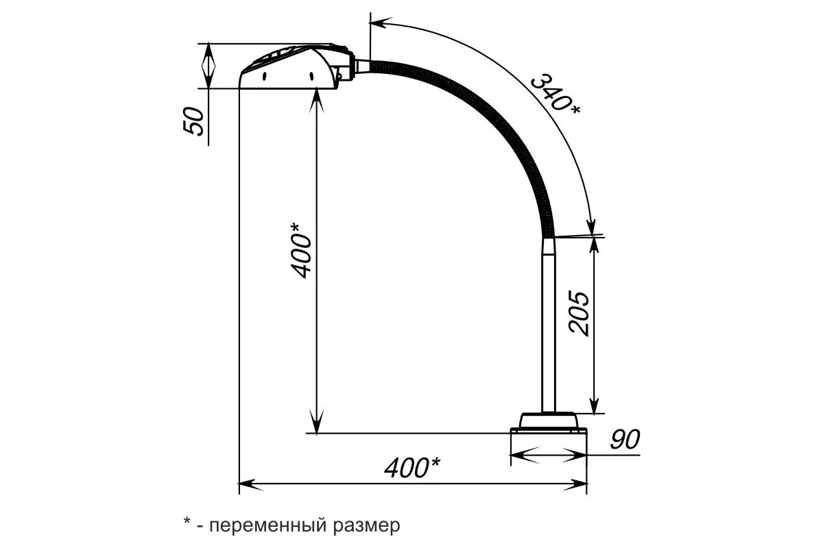 Низковольтный светильник Трансвит Веста С16-034 LED, 5Вт, гибкая стойка 545 мм черный ЦБ-00039068